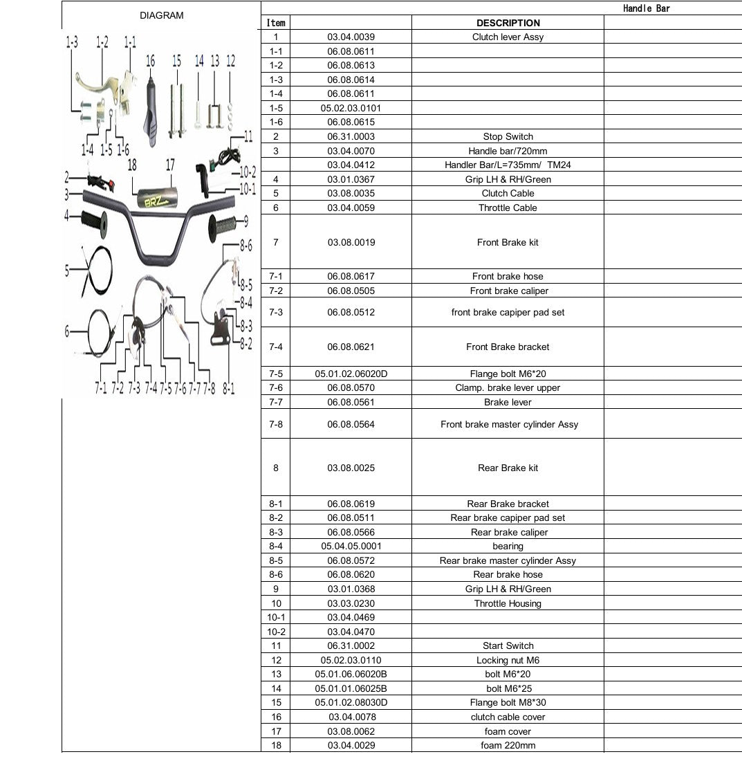TrailMaster 125cc Dirt Bike Front Brake Kit – GoKarts USA®