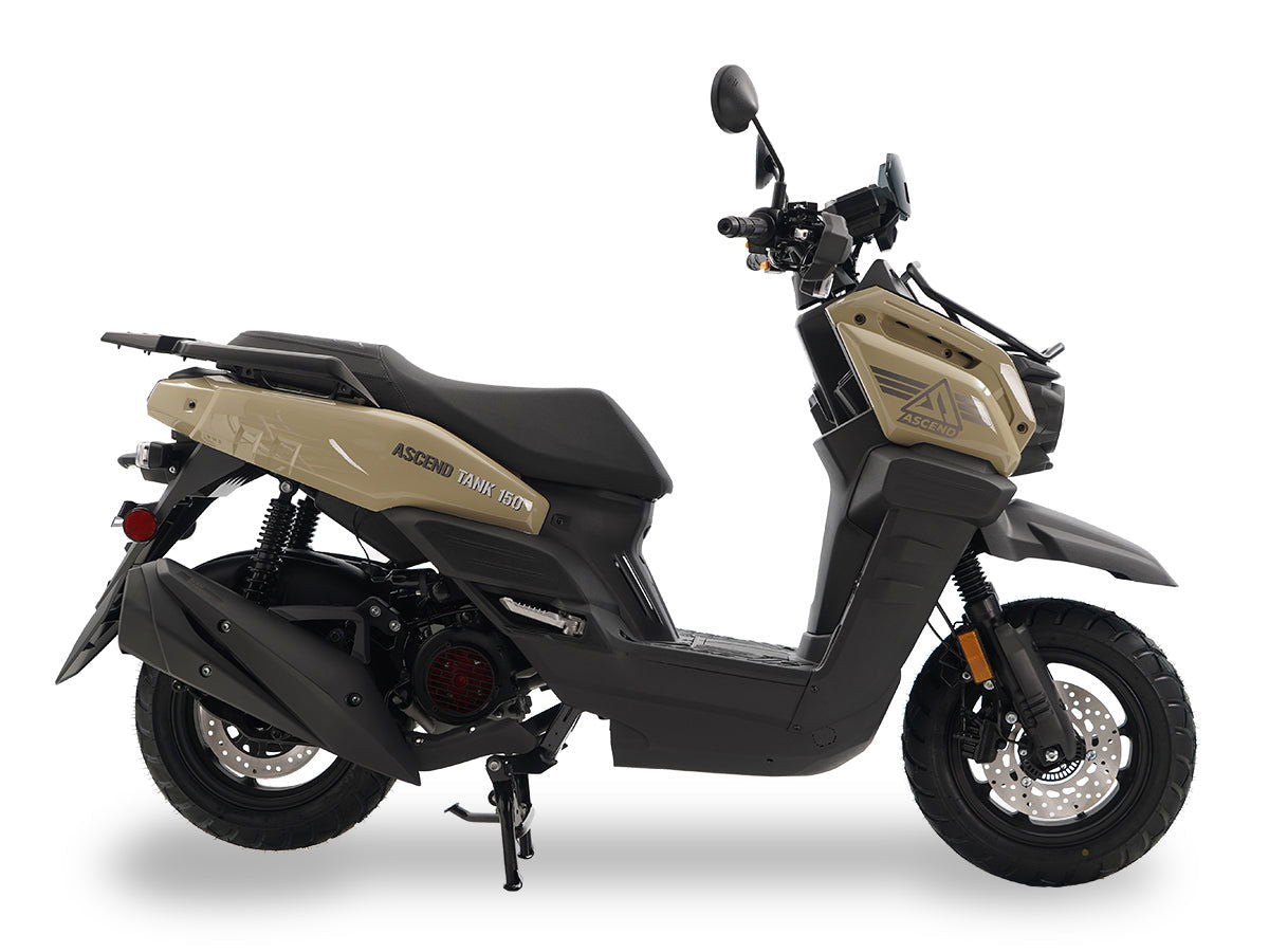Tank 150cc Street Scooter 12 inch Wheels, LED Lights – GoKarts USA®