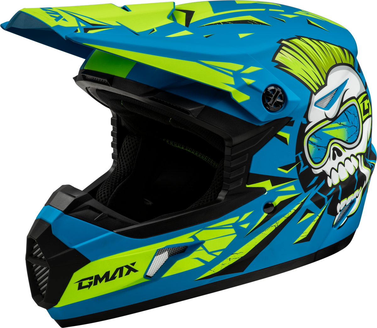 Youth Mx-46y Unstable Helmet Matte Blue/Green Ym – GoKarts USA®
